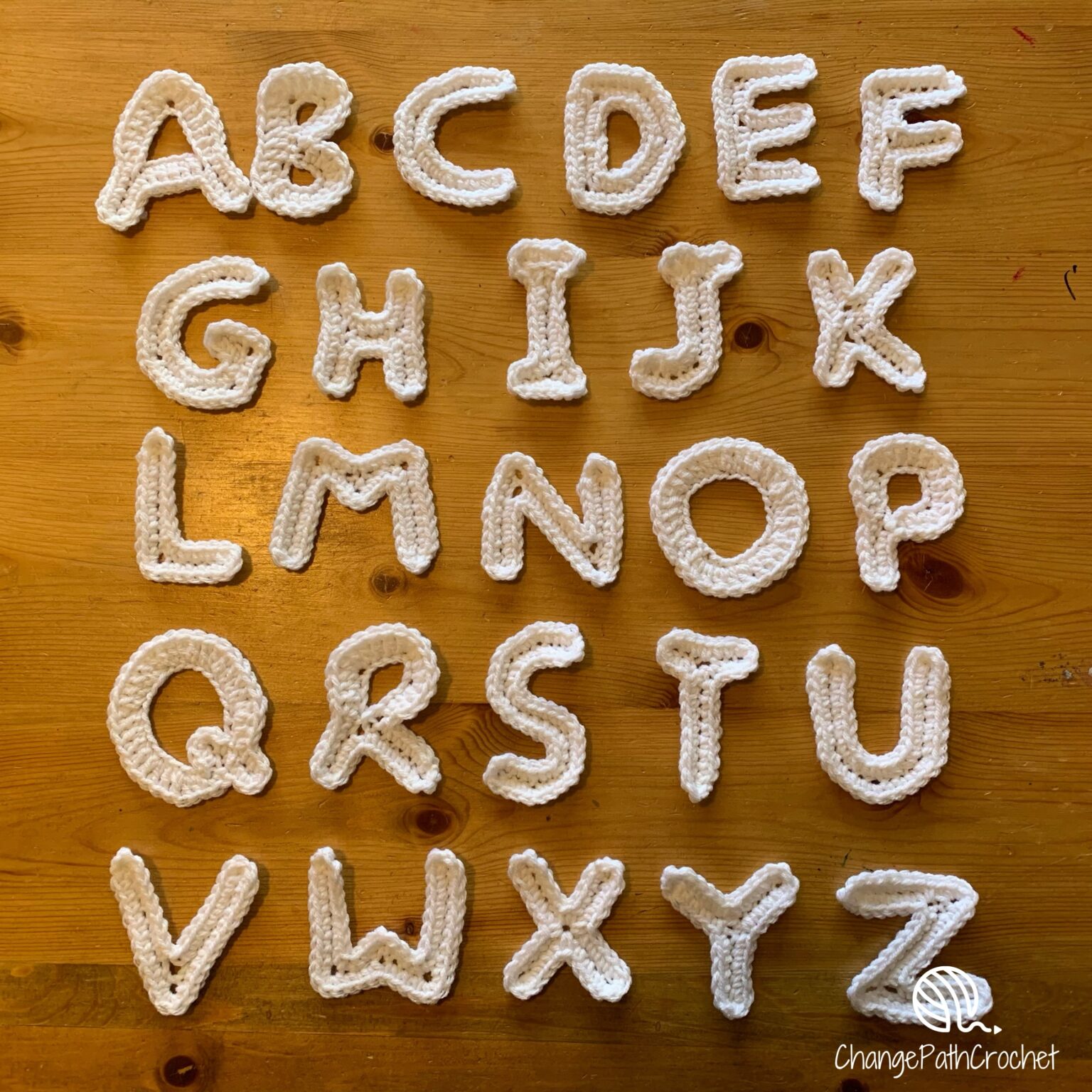 Capital Letters A-Z Alphabet Appliqué Crochet Pattern – Change Path Crochet