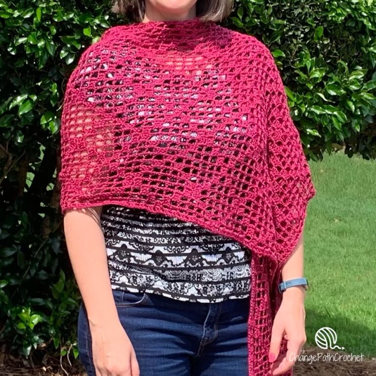 Lattice Wrap Shawl Crochet Pattern - Change Path Crochet