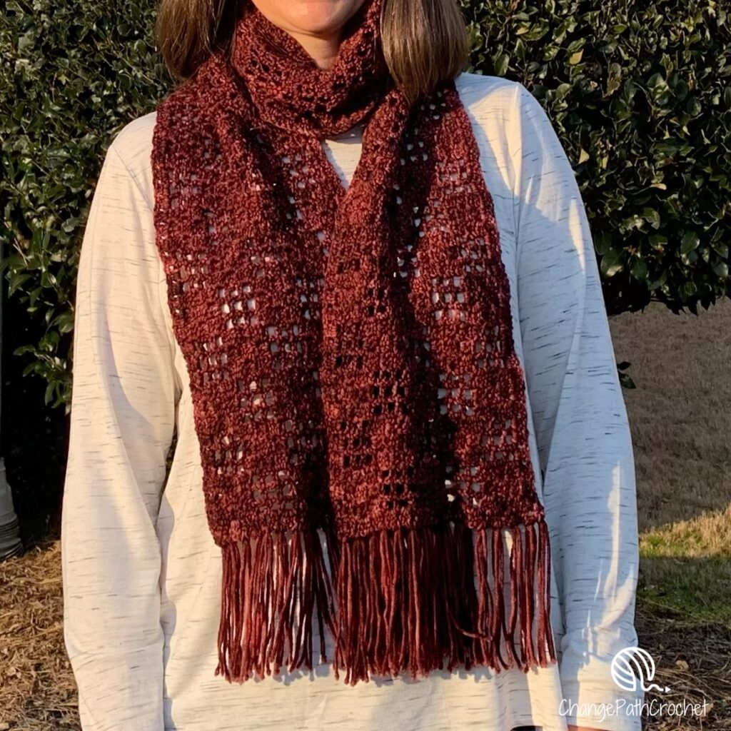 Infinity Twist Shawl Crochet Pattern - Change Path Crochet