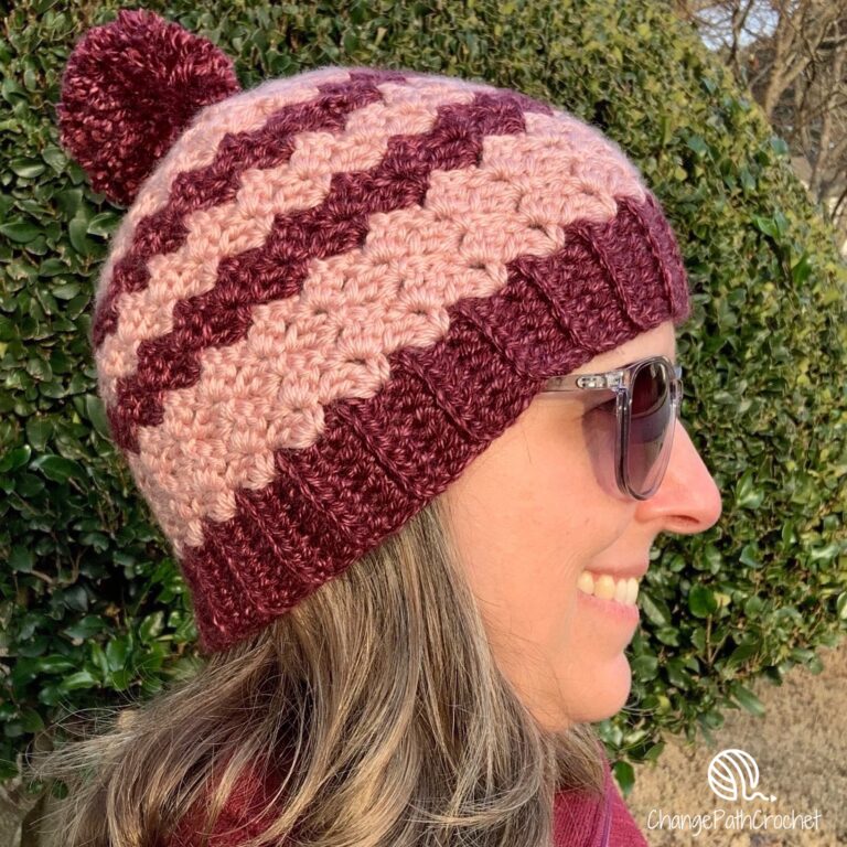 Cross Hatch Hat Crochet Pattern - Change Path Crochet