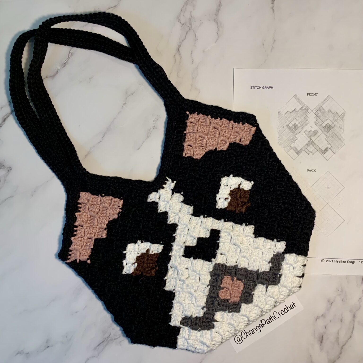 C2C Color Block Tote Crochet Pattern - Change Path Crochet
