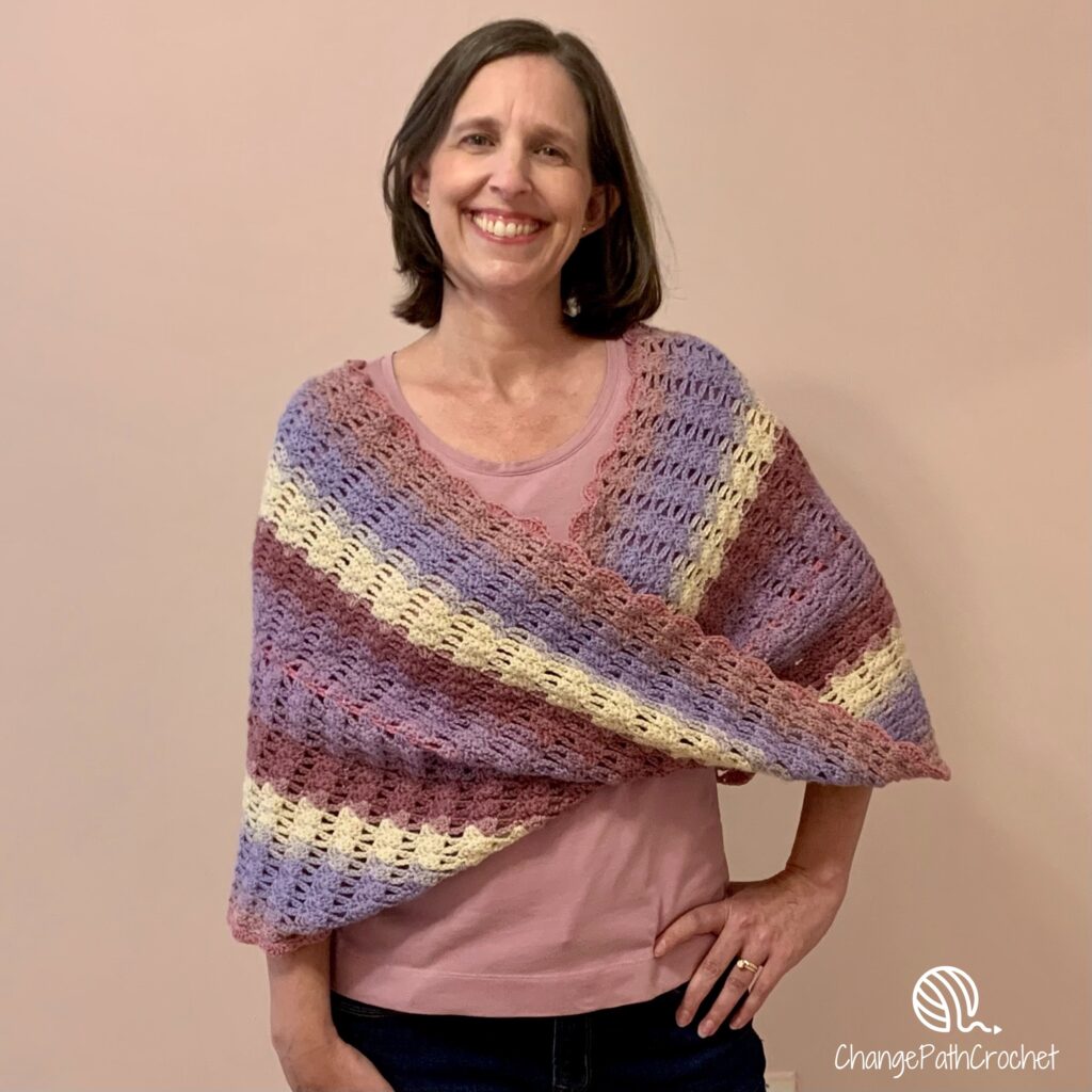 Infinity Twist Shawl Crochet Pattern - Change Path Crochet