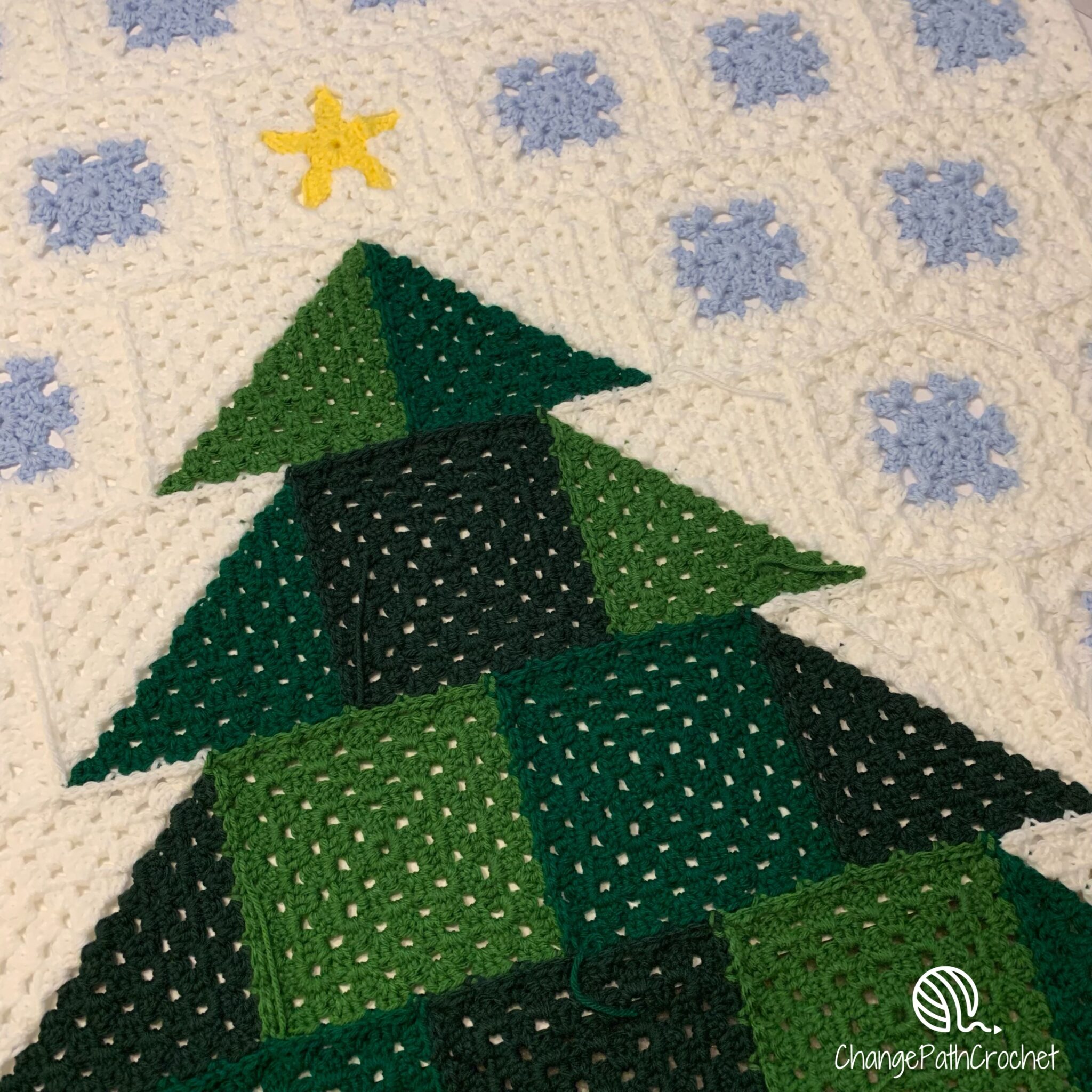 Christmas Tree Afghan Crochet Pattern - Change Path Crochet