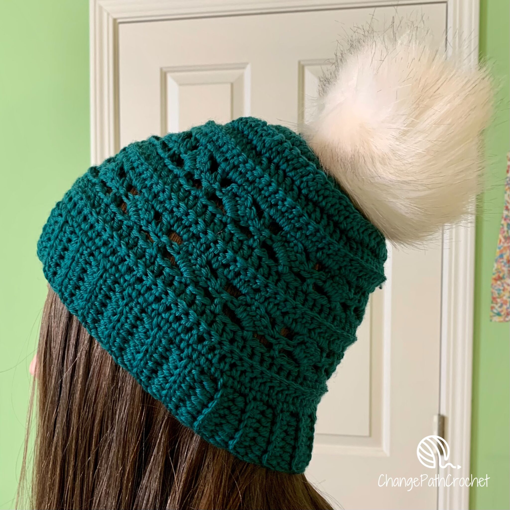 Diamond Vines Beanie Crochet Pattern - Change Path Crochet