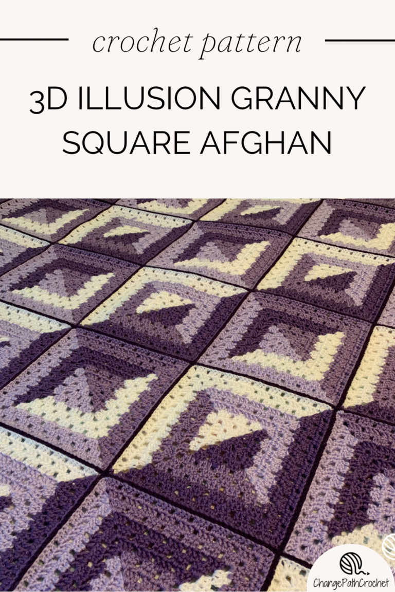 3D Illusion Granny Square Afghan Crochet Pattern - Change Path Crochet