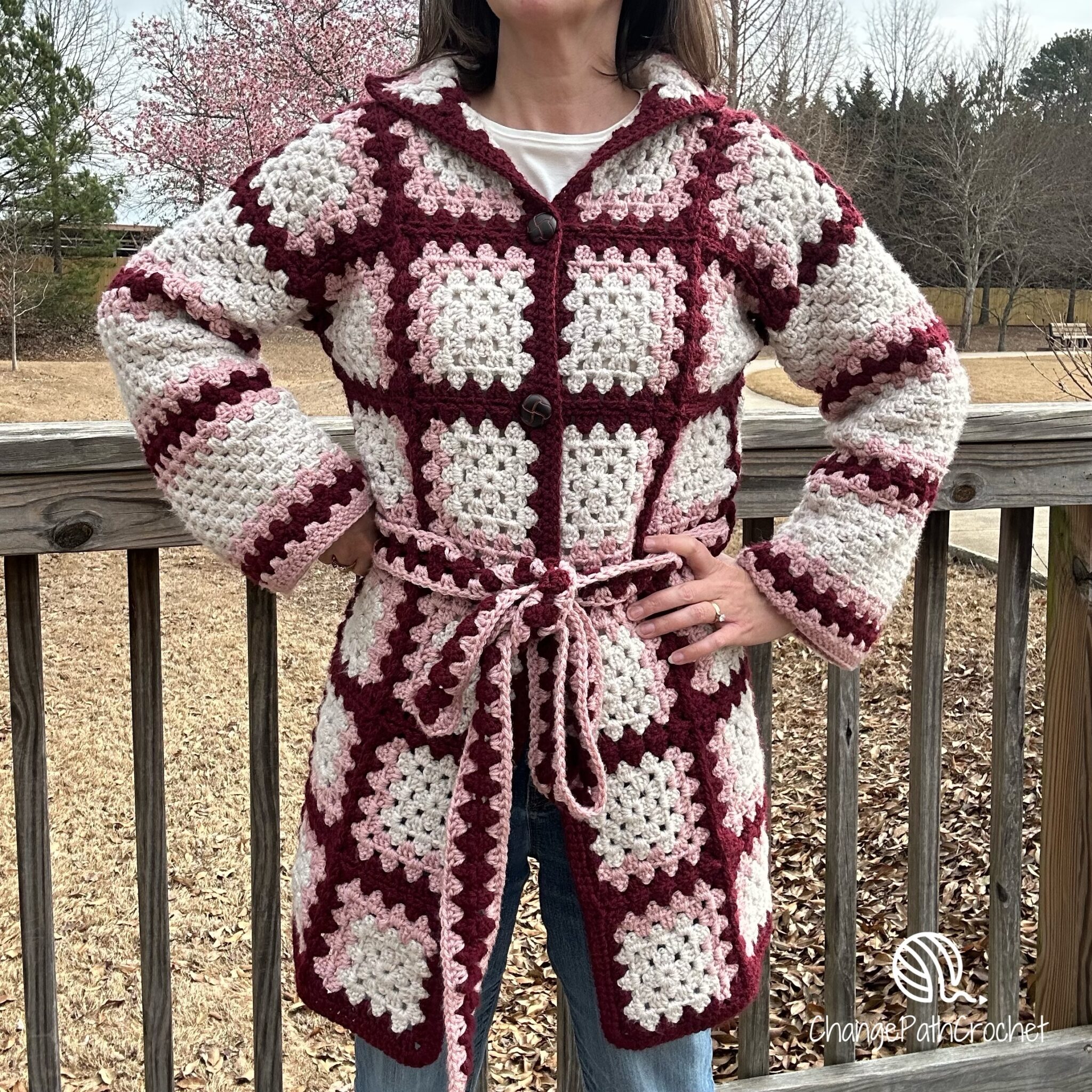 Plaid Granny Cardigan Crochet Pattern - Change Path Crochet