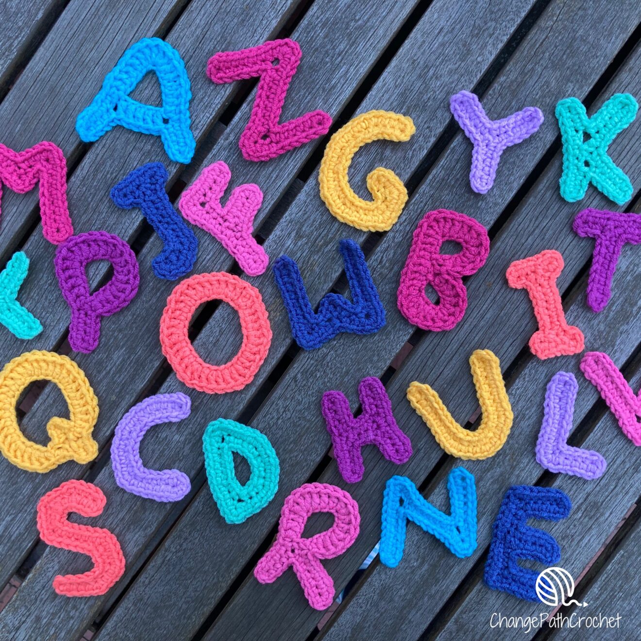Capital Letters A-Z Alphabet Appliqué Crochet Pattern – Change Path Crochet