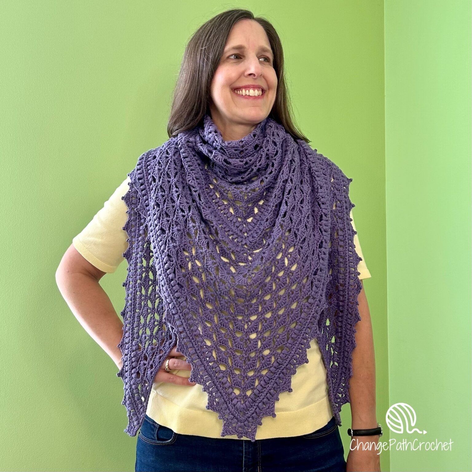 Feather Wrap Shawl Crochet Pattern - Change Path Crochet