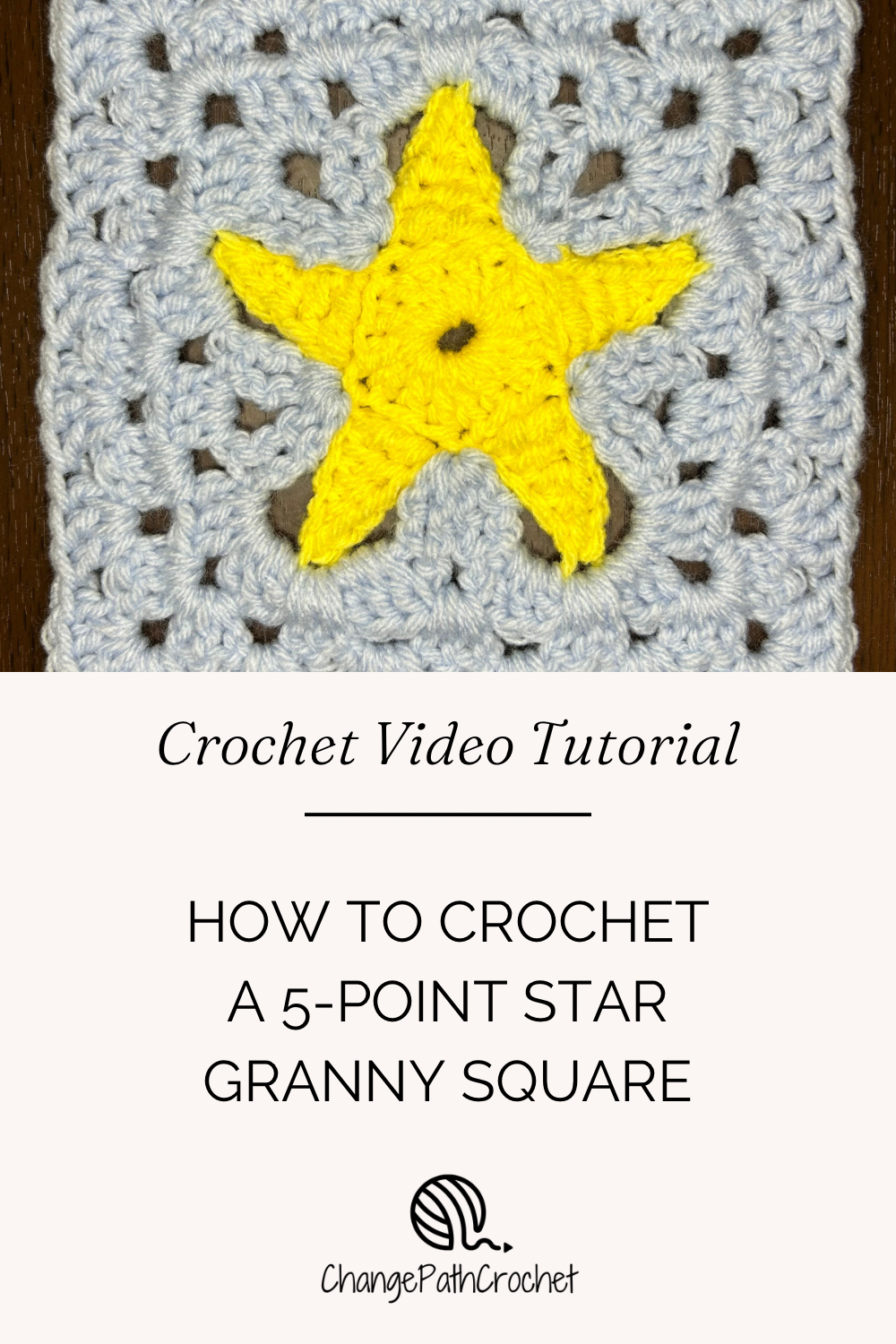 How to Crochet a 5-Point Star Granny Square – Change Path Crochet