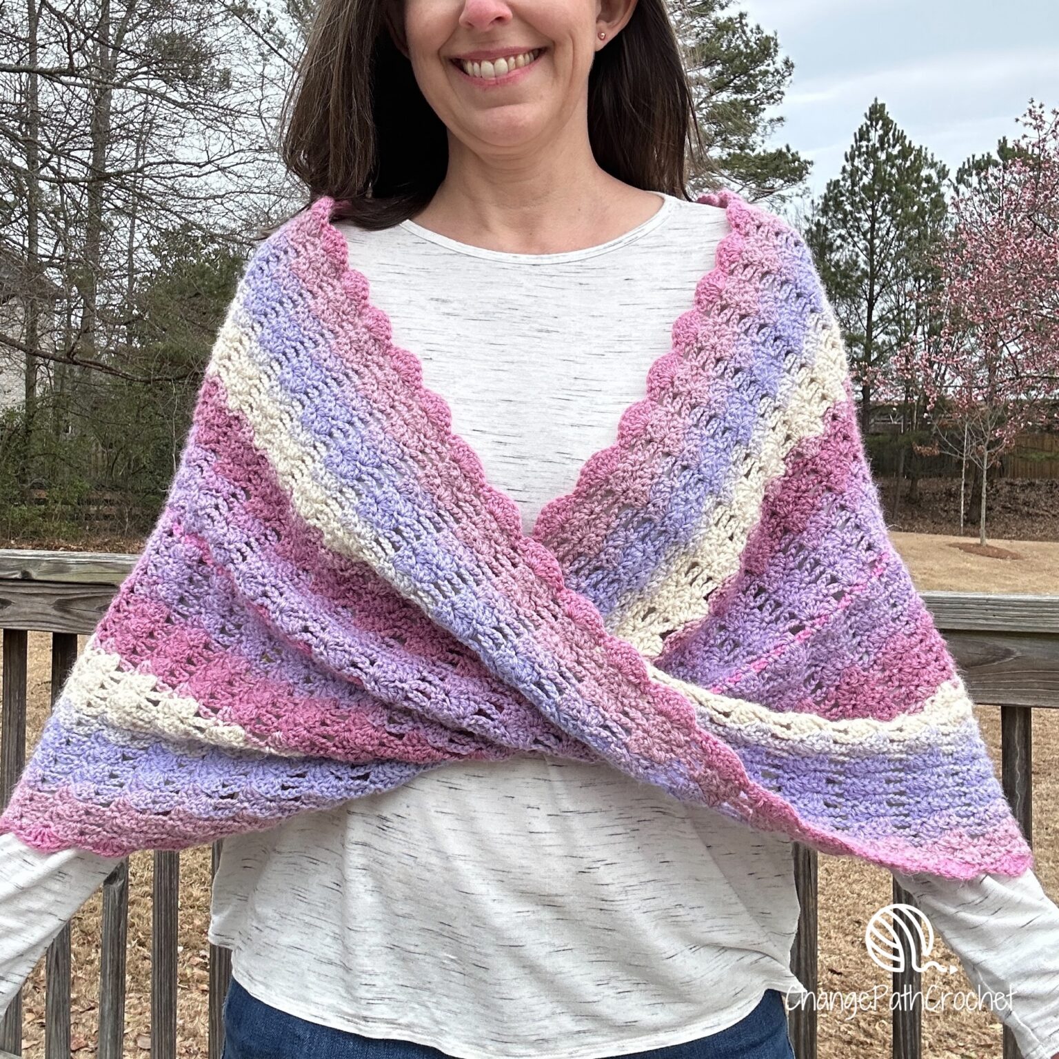 Infinity Twist Shawl Crochet Pattern – Change Path Crochet